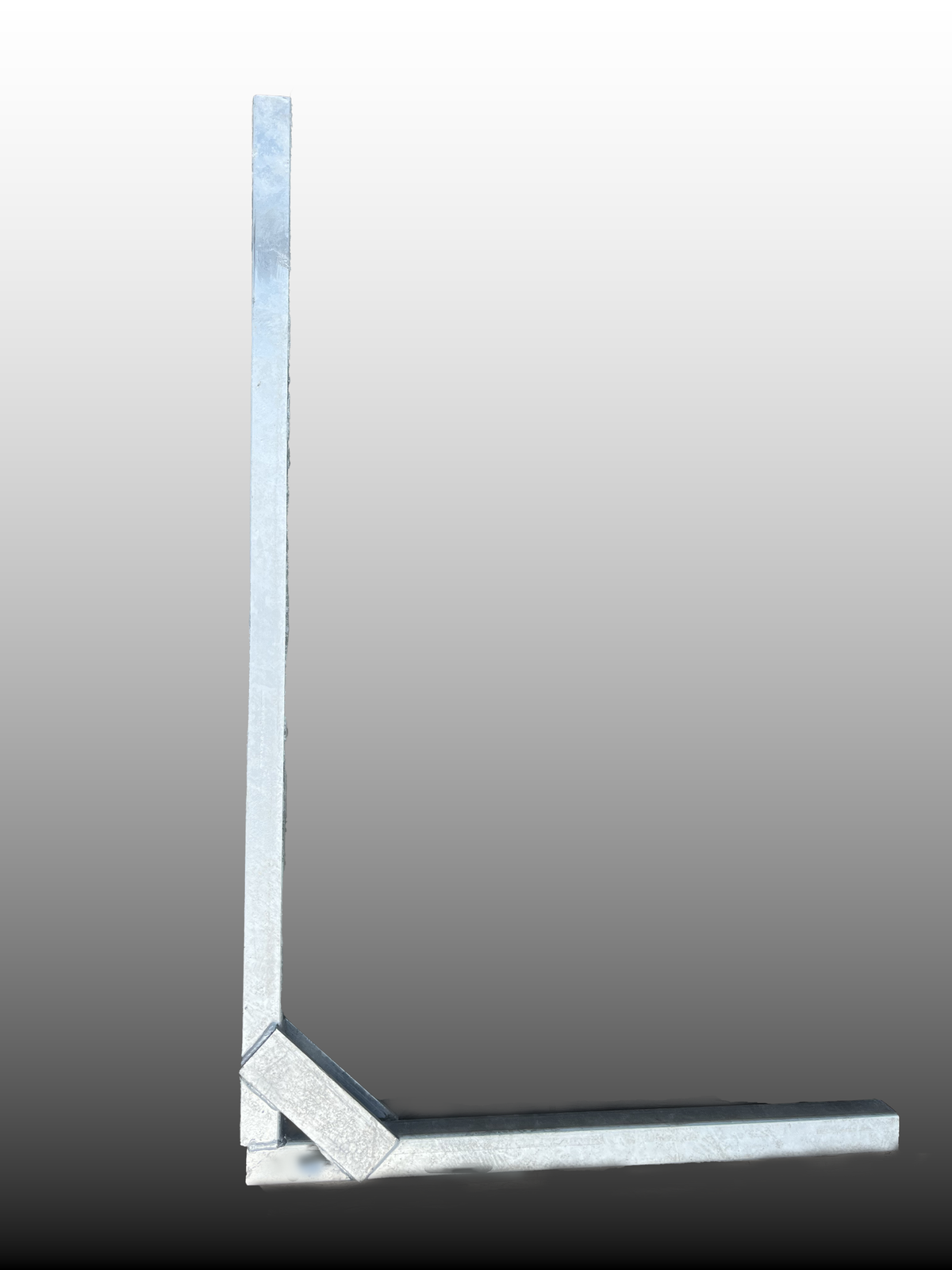 HD Galvanized Steel Guide Pole with Welded Gussets - 90 DEG - 1-1/2" SQ ...